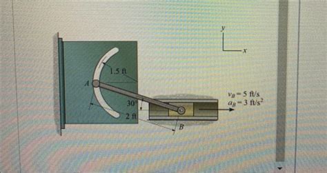 Solved The Slider Block Moves With A Velocity Of VB Ft S Chegg