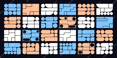 Premium Vector Creative Bento Grid Layouts Geometric Shapes