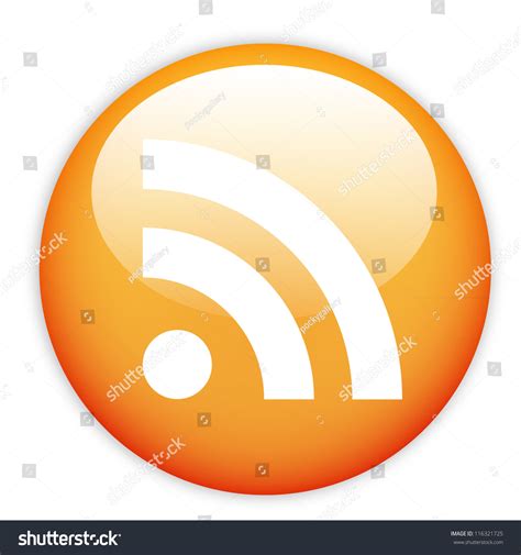 Rss Feed Icon On Button Stock Vector 116321725 Shutterstock