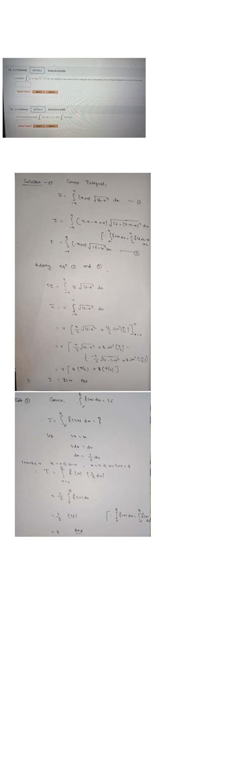 13 1 Points Details Scalc 8 4 5 055 Evaluate Calculus Anonymous Answered This Was This