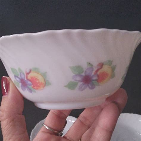 France Arcopal Dessert White Milk Glass Bowl Etsy