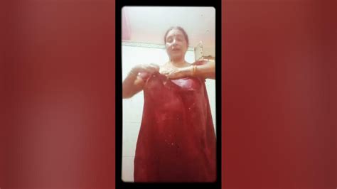 Boudi Ka New Bath Vlog In Red Transperent Nighty Youtube