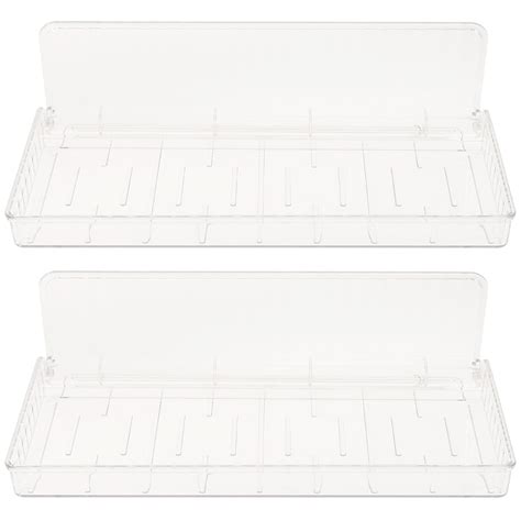 Set Of 2 Wall Mounted Storage Box Clear Shelves Wall Shelf Wall Mounted