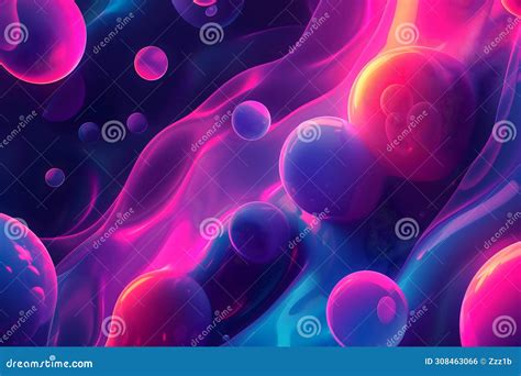 Abstract Pink And Cyan Bubble Shapes Background And Wallpaper Stock