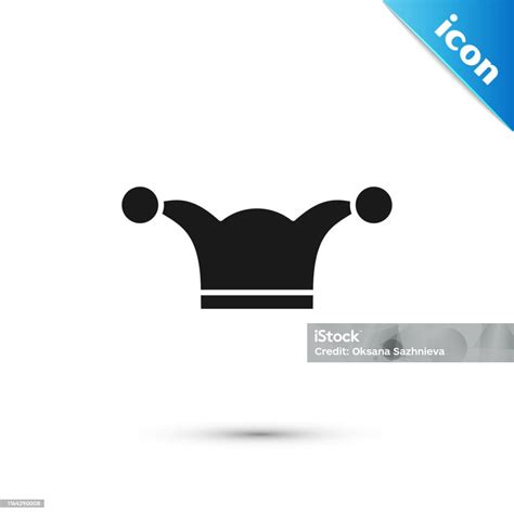 흰색 배경에 고립 된 종과 검은 제스터 모자 광대 아이콘입니다 놀이 공원 재미 남자 기호입니다 벡터 일러스트레이션 4월에 대한 스톡 벡터 아트 및 기타 이미지 Istock