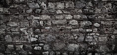 Dirty Dark Grunge Stonewall Old Weathered Wall Texture Black And