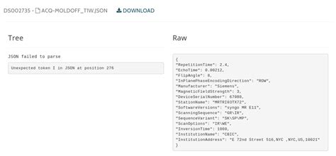 Invalid Json Content On Ds Issue Openneuroorg Openneuro
