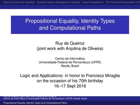 Propositional Equality Identity Types And Computational Paths Pdf