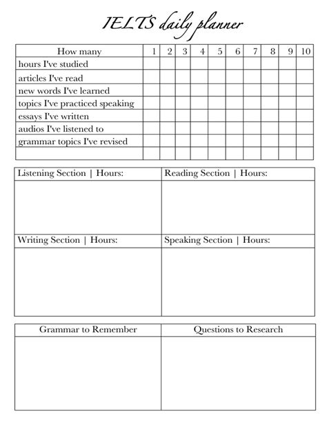 Ielts Daily Planner Pdf