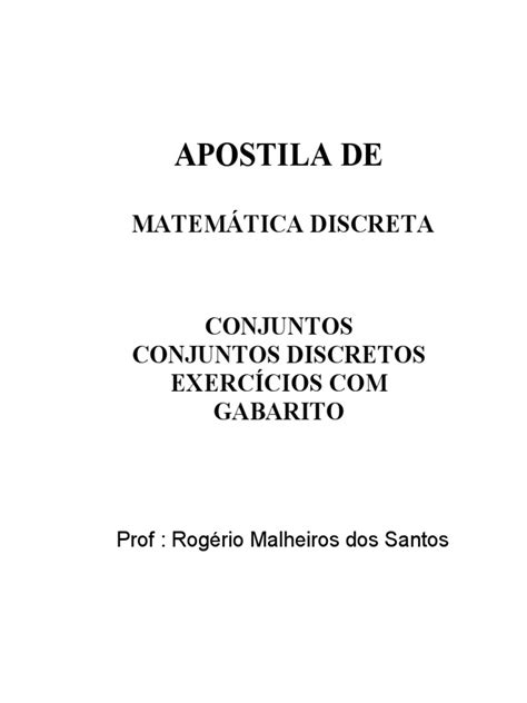 Conjuntos Discretos Teoria E Exercicios Pdf Números Conjunto