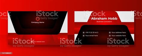 현대 창조적이고 깨끗한 검은 색 빨간색 명함 디자인 템플릿 트렌디 한 단순한 추상 기하학적 세련된 웨이브 라인이있는 고급 우아한 명함 디자인 배경 벡터 일러스트 레이 션 0