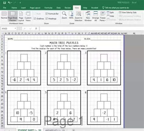 Adding And Subtracting Integers Math Puzzle Trees UNLIMITED By DigiGrow