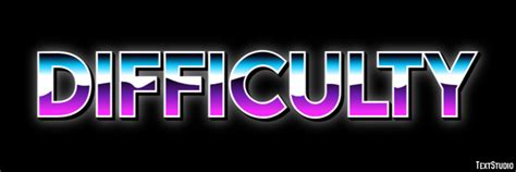 Difficulty Text Effect And Logo Design Word