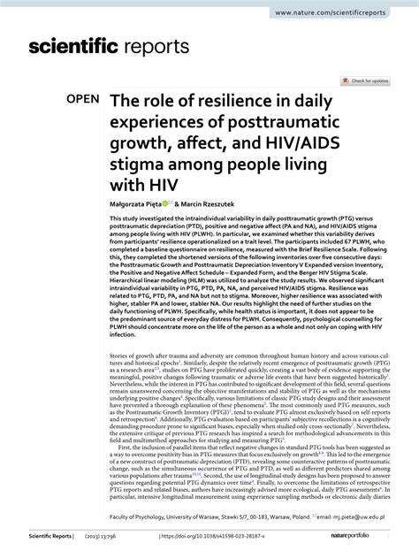 Pdf The Role Of Resilience In Daily Experiences Of Posttraumatic