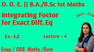 How To Find Integrating Factor And How To Solve Differe Doovi