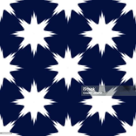 파란색과 흰색 Ikat 완벽 한 패턴입니다 0명에 대한 스톡 벡터 아트 및 기타 이미지 0명 개념 개념과 주제 Istock