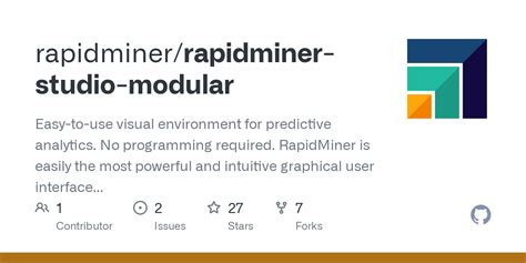 GitHub Rapidminer Rapidminer Studio Modular Easy To Use Visual