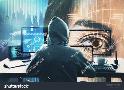 Hacker With Hoodie Facing Back Over 85 Royalty Free Licensable Stock