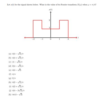 Solved Let X T ﻿be The Signal Shown Below What Is The