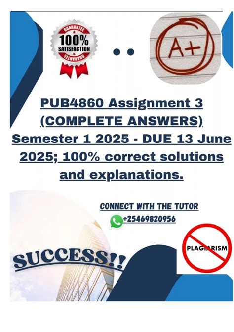 Pub4860 Assignment 3 Complete Answers Semester 1 2025 Due 13 June