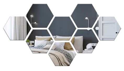 Lustro Samoprzylepne Dekoracyjne Hexagon Heksagony Naklejki Lustrzane