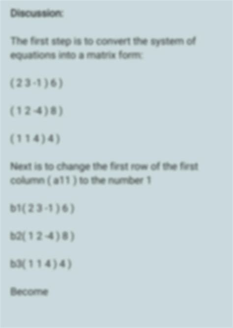 Solution Examples Of Gaussian Elimination Problems Complete With