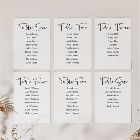 Table Assignment Etsy