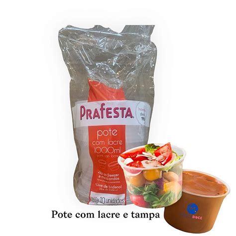 Pote Descartável Redondo Lacre ml unidades Prafesta Compre na Mercadoce