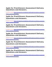 Agile For Practitioners Assessment Delivery Questions And Answers Docx Agile For