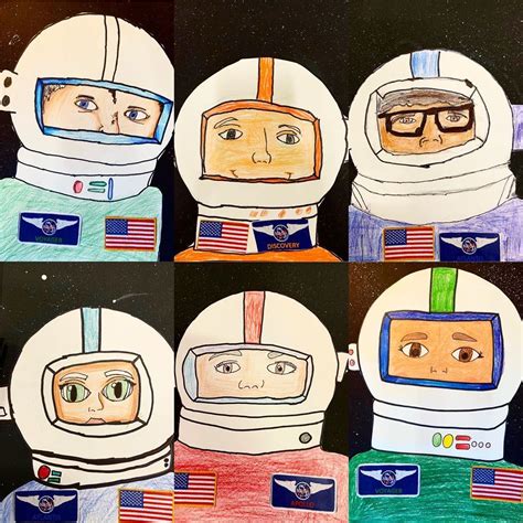 4th Grade Flight Mission Inspired Astronaut Self Portraits We Drew