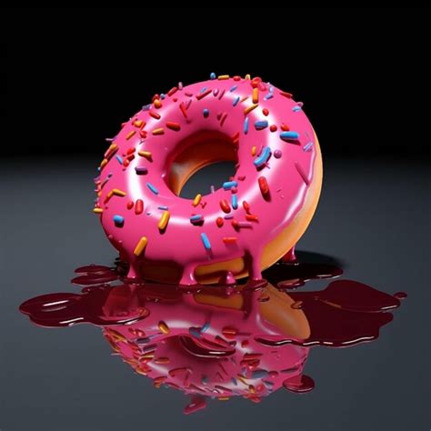 Premium Ai Image 3d Rendering Of Donut Melting