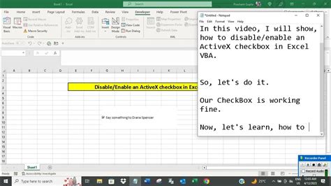 Disable Or Enable Activex Checkbox In Excel Vba Youtube