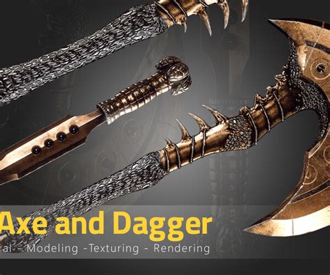 Artstation Axe And Dagger Tutorial Full Process Tutorials