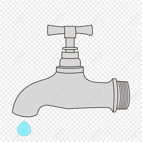 수도 꼭지의 간단한 스트로크 클립 아트 물방울 일러스트단추외딴 Png 일러스트 무료 다운로드 Lovepik