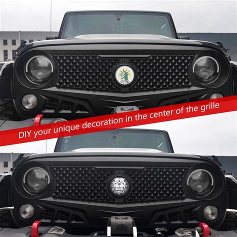 DKMGHT Front Grill With Mesh Matte Black Grille For 2007 2018 Jeep