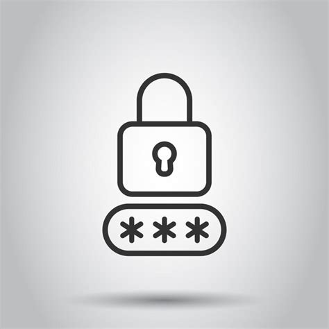 Premium Vector Login Icon In Flat Style Password Access Vector