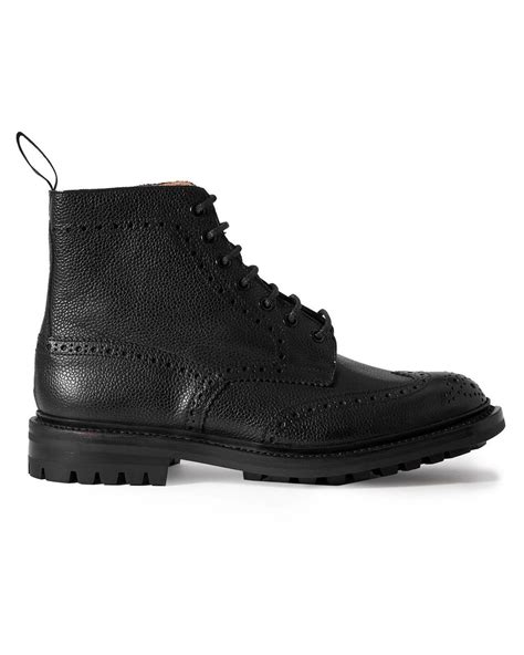 Trickers Stow Leather Brogue Boots In Black For Men Lyst