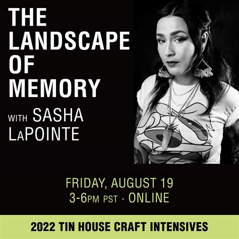 Summer Craft Intensive Sasha Lapointe Tin House