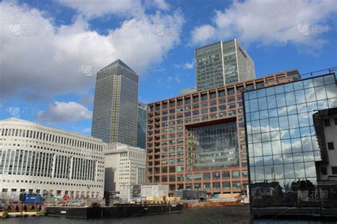 金丝雀码头水平画幅无人金融金融和经济户外城市商业金融和工业摩天大楼伦敦