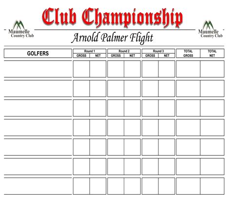 Printable Golf Tournament Score Sheet Printable Free Templates