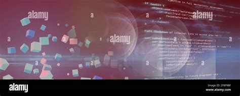 Computer Code And Multicolor Geometric Shapes Against Gradient Background Program Coding