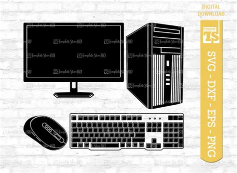 Computer SVG Keyboard Vector Computer Clipart Computer Cricut Computer Cut File Technician