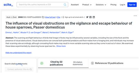 The Influence Of Visual Obstructions On The Vigilance And Escape