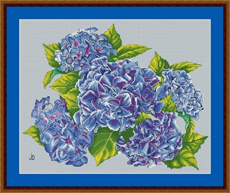 Blue Hydrangea Cross Stitch Chart Code Jd 142 Janna Dik Buy Online