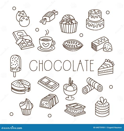 Chocolate And Sweets In Handdrawn Style Vector Stock Vector