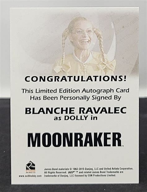 Blanche Ravalec Signed 2011 Rittenhouse Mission Logs James Bond Card