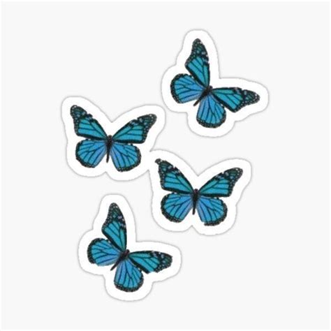 Pin By Af Aaa On Stickers Blue Butterfly Aesthetic Stickers
