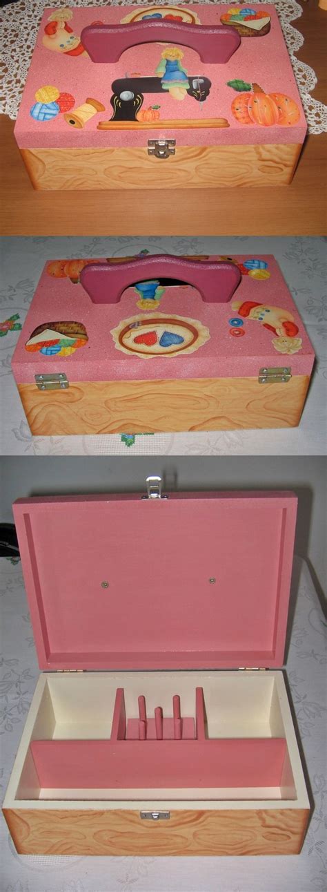 Caixa De Costura Com Pintura E Decoupage Por Nil Oliver Decoupage Caixa De Costura Trabalhos