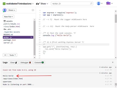 Help With Basic Node And Express Meet The Node Console The