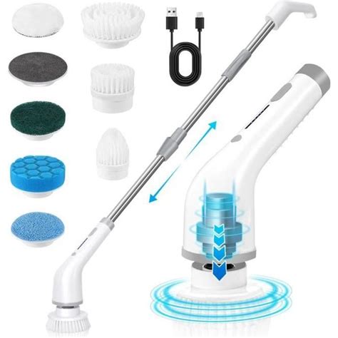 JINZDASU Brosse Nettoyage Electrique Brosse Rotative Nettoyage Sans Fil Têtes de Brosse
